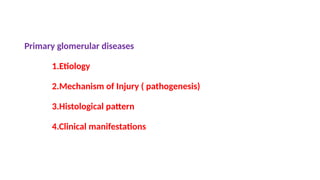 Renal histology and glomerular disorders | PPTX