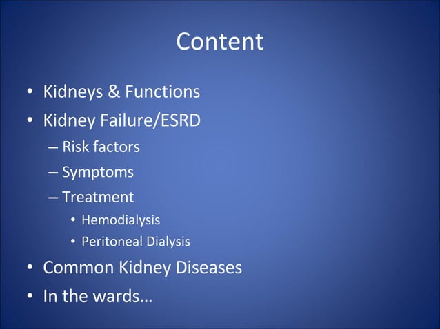 Common Kidney Diseases | PPT | Medical Health
