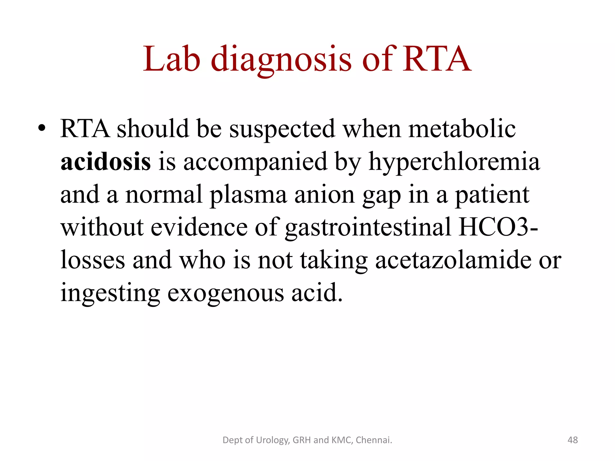 RENAL TUBULAR ACIDOSIS | PDF
