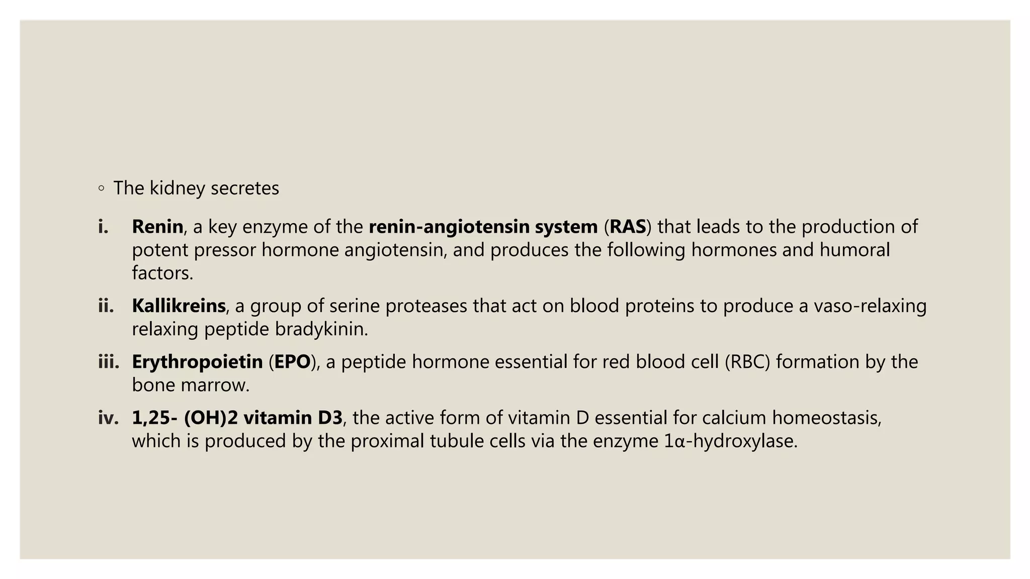 Kidney as an endocrine gland and its non excretory fuctions | PPTX