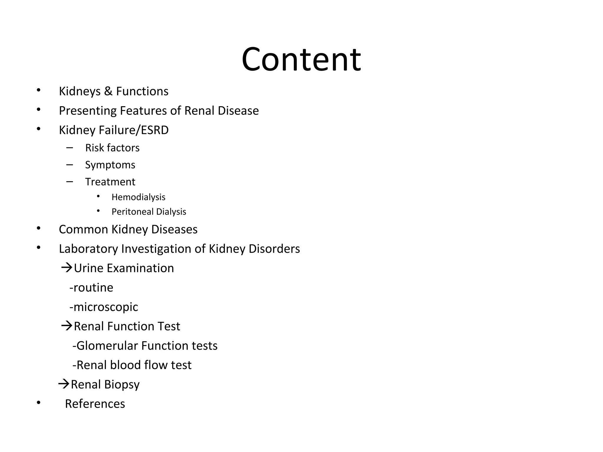 Kidney disorders, Laboratory Investigation and Renal Function Tests | PPT