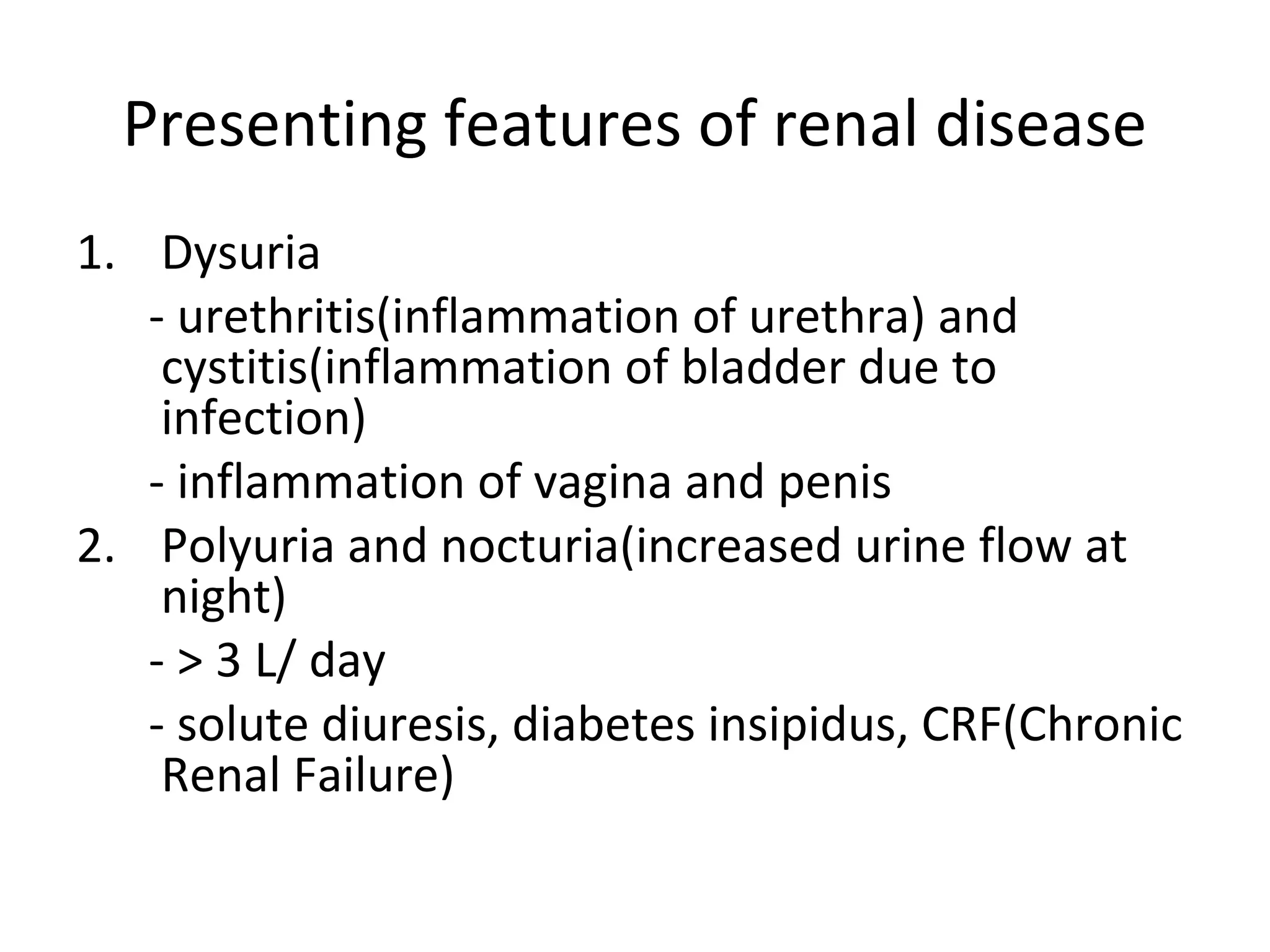 Kidney disorders, Laboratory Investigation and Renal Function Tests | PPT