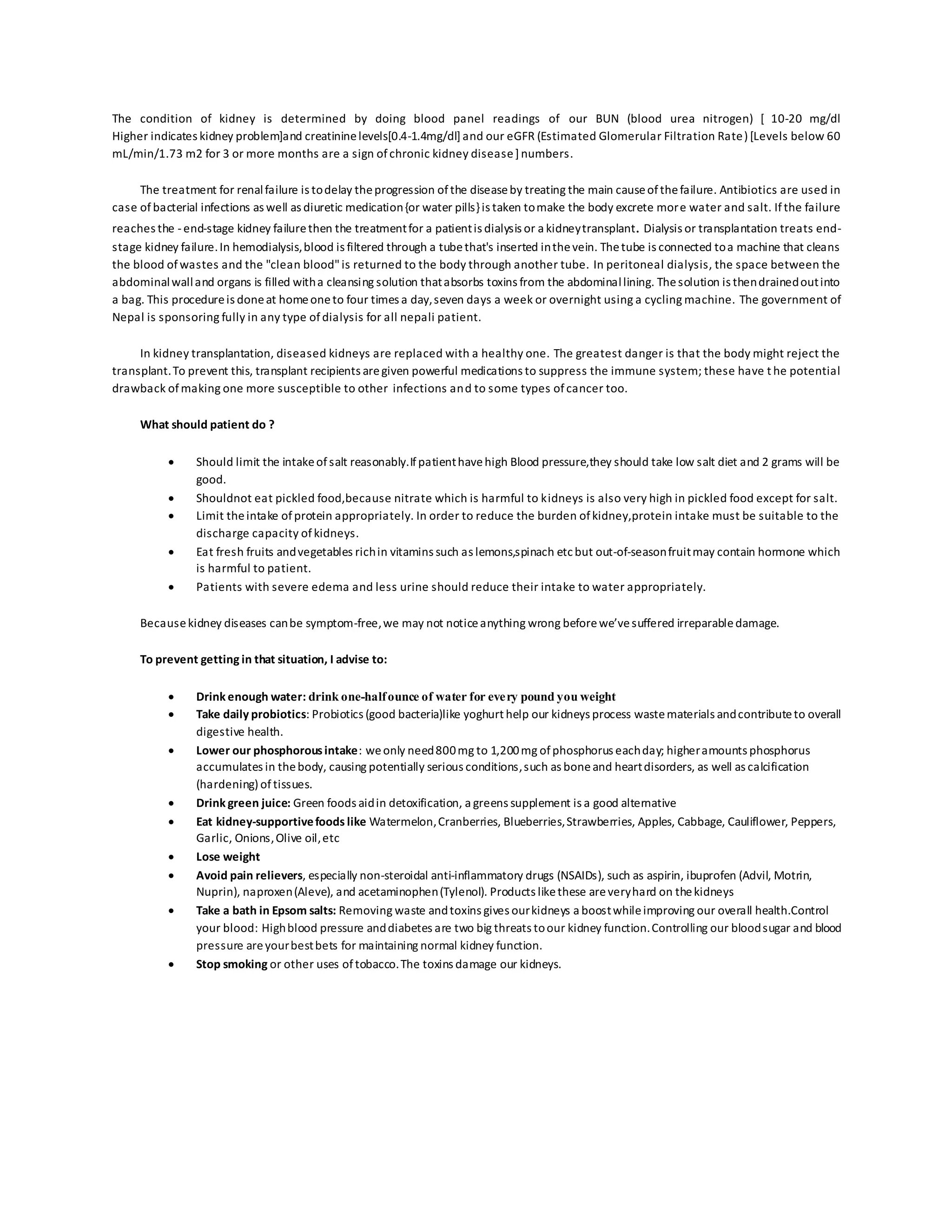 Kidney failure | DOCX