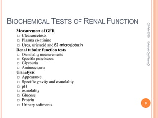 Kidney function test | PPTX