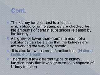 Kidney function test | PPT