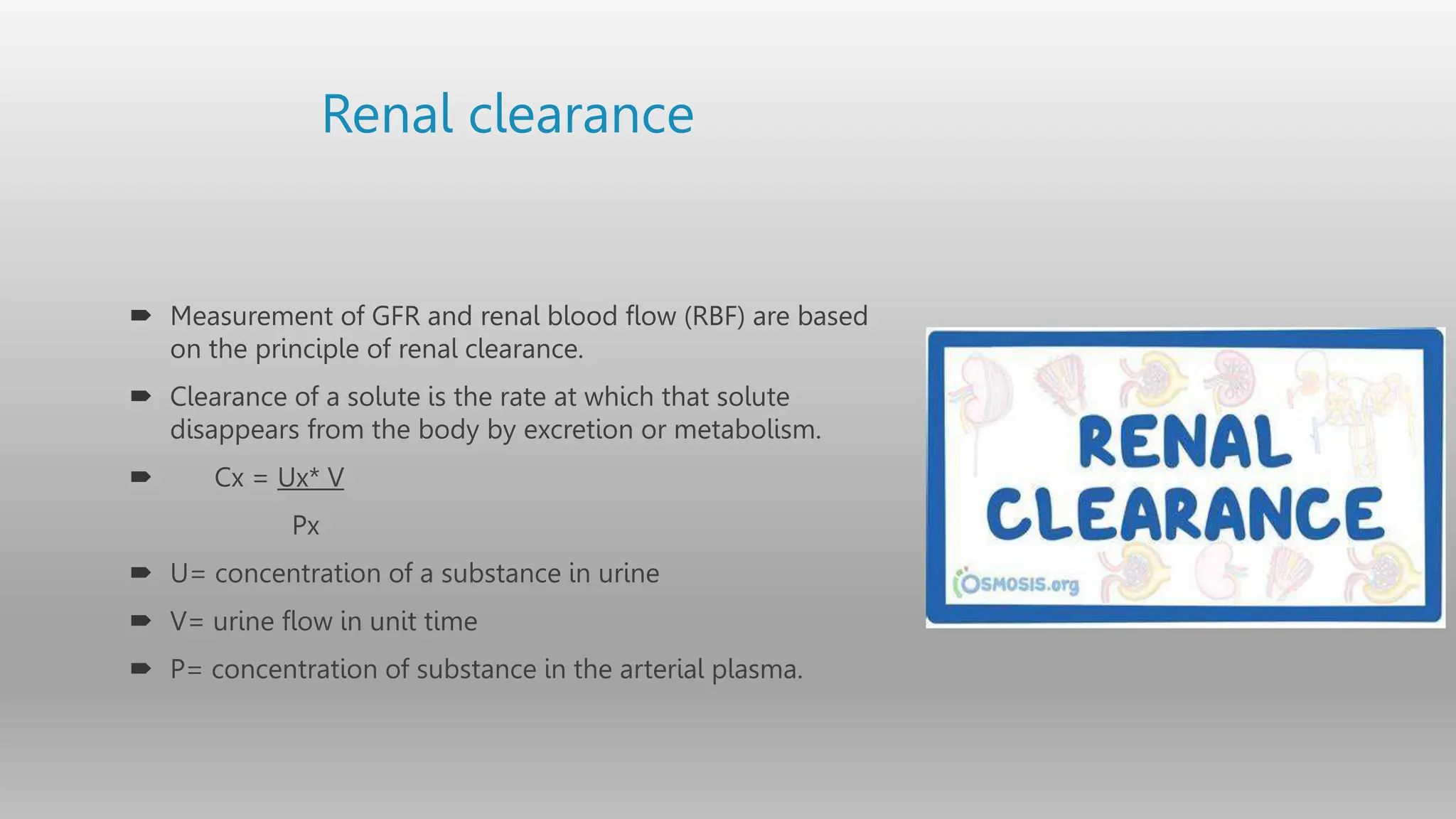 Kidney function test.pptx. Renal clearance | PPTX | Lung and ...