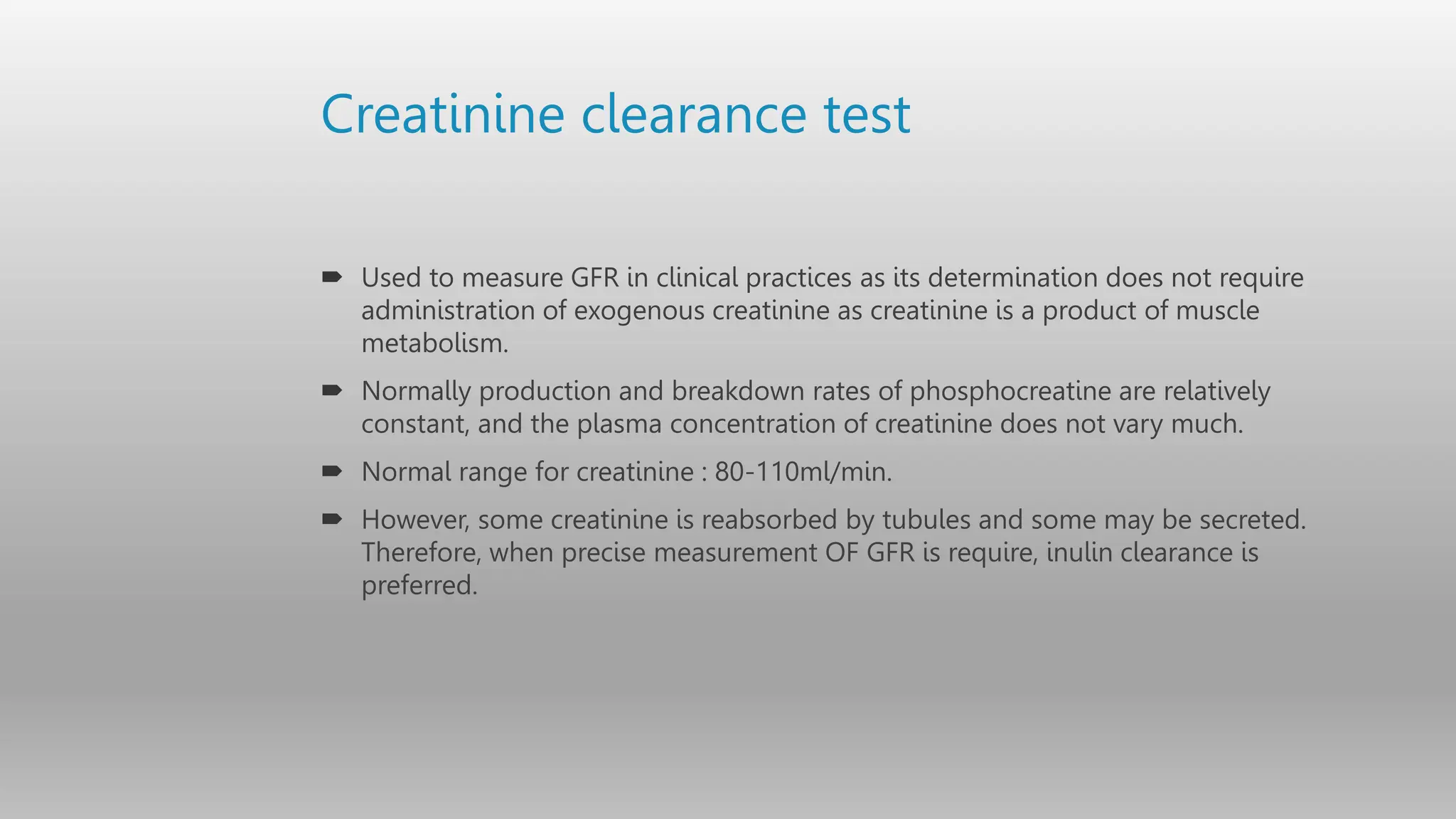 Kidney function test.pptx. Renal clearance | PPTX | Lung and ...