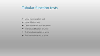Kidney function test.pptx. Renal clearance | PPTX | Lung and ...