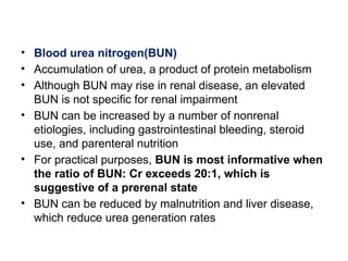 kidney function tests and its interpretation | PPTX