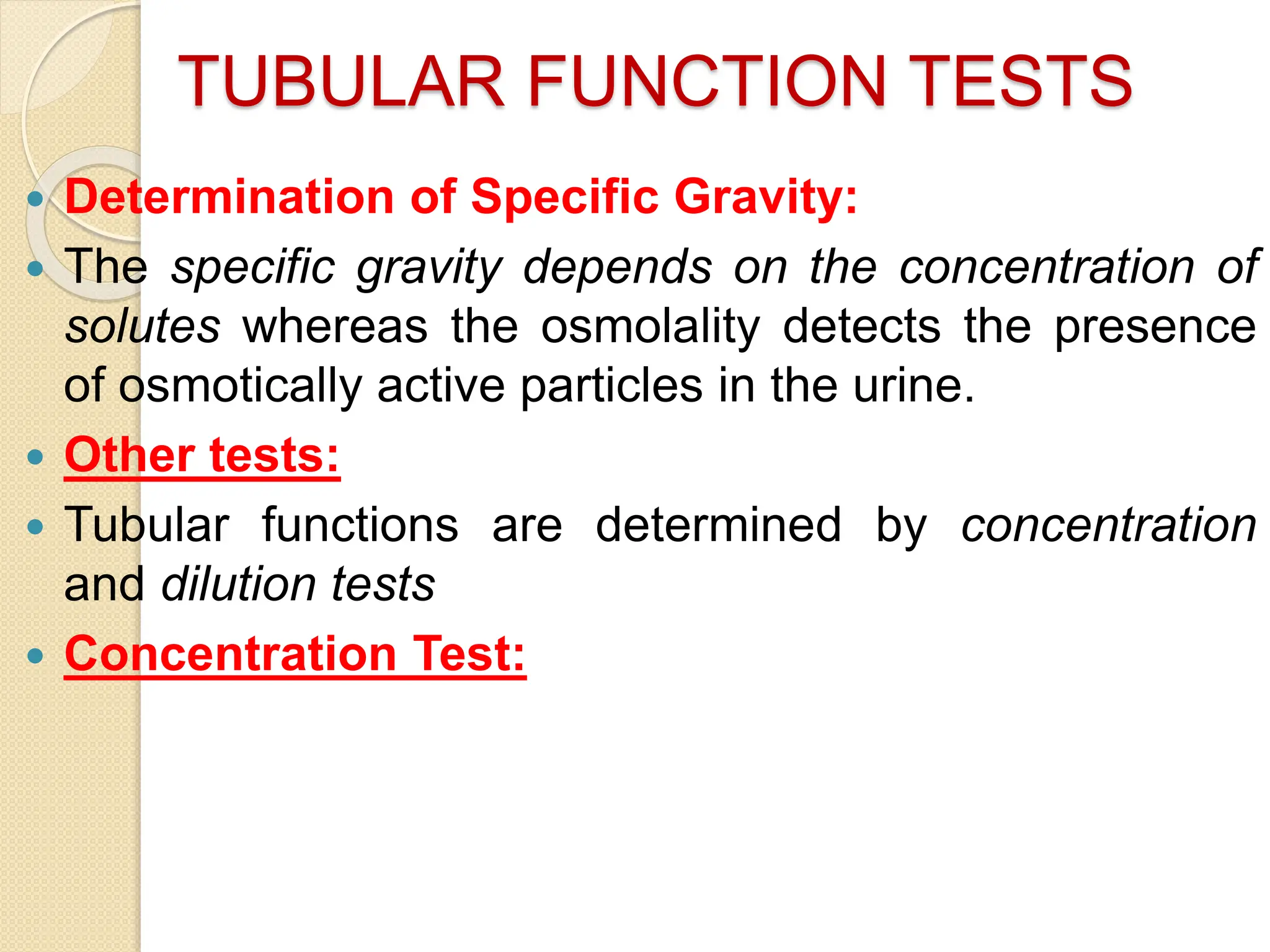 Kidney Function Tests2012.pptx for medical | PPTX | Chemistry | Science
