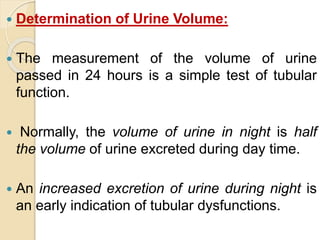 Kidney Function Tests2012.pptx for medical | PPTX | Chemistry | Science