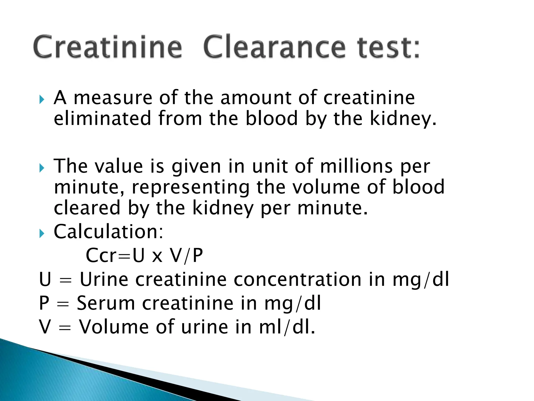 Kidney function tests used in clinical pathology.ppt | Blood Disorders ...