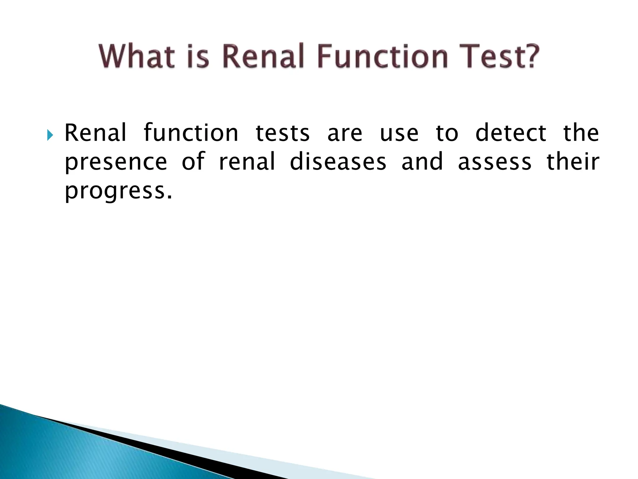Kidney function tests used in clinical pathology.ppt