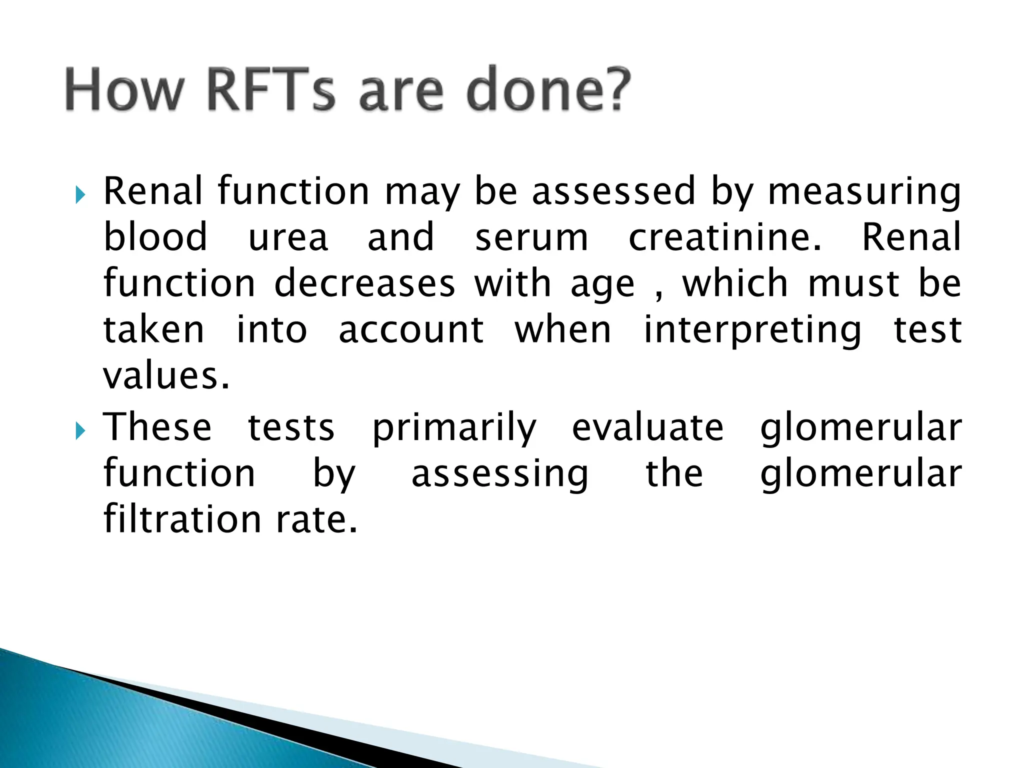 Kidney function tests used in clinical pathology.ppt