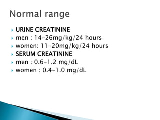 Kidney function tests used in clinical pathology.ppt