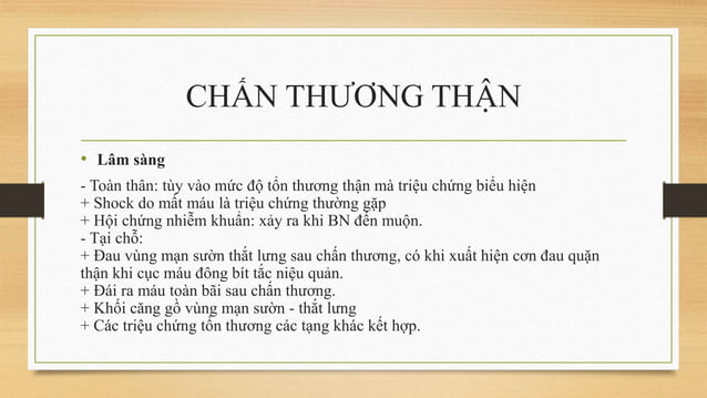 Kidney injure - chấn thương thận | PPTX