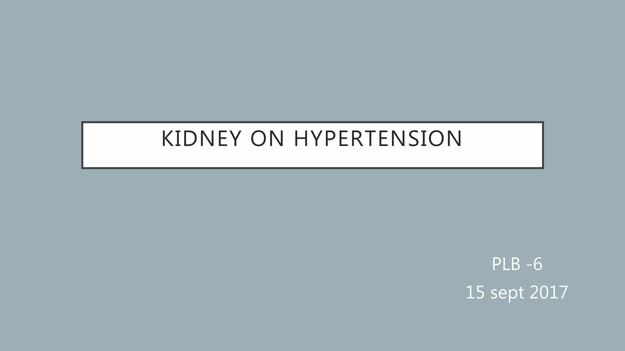 Nephrosclerosis | PPTX