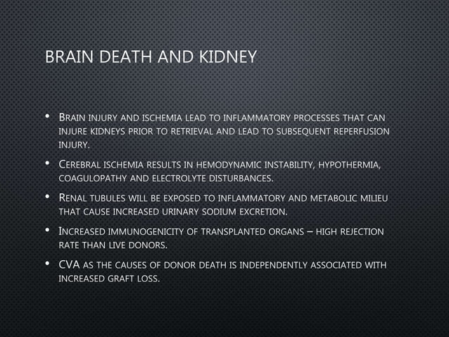 Kidney preservation storage and transport from cadaver donor | PPTX
