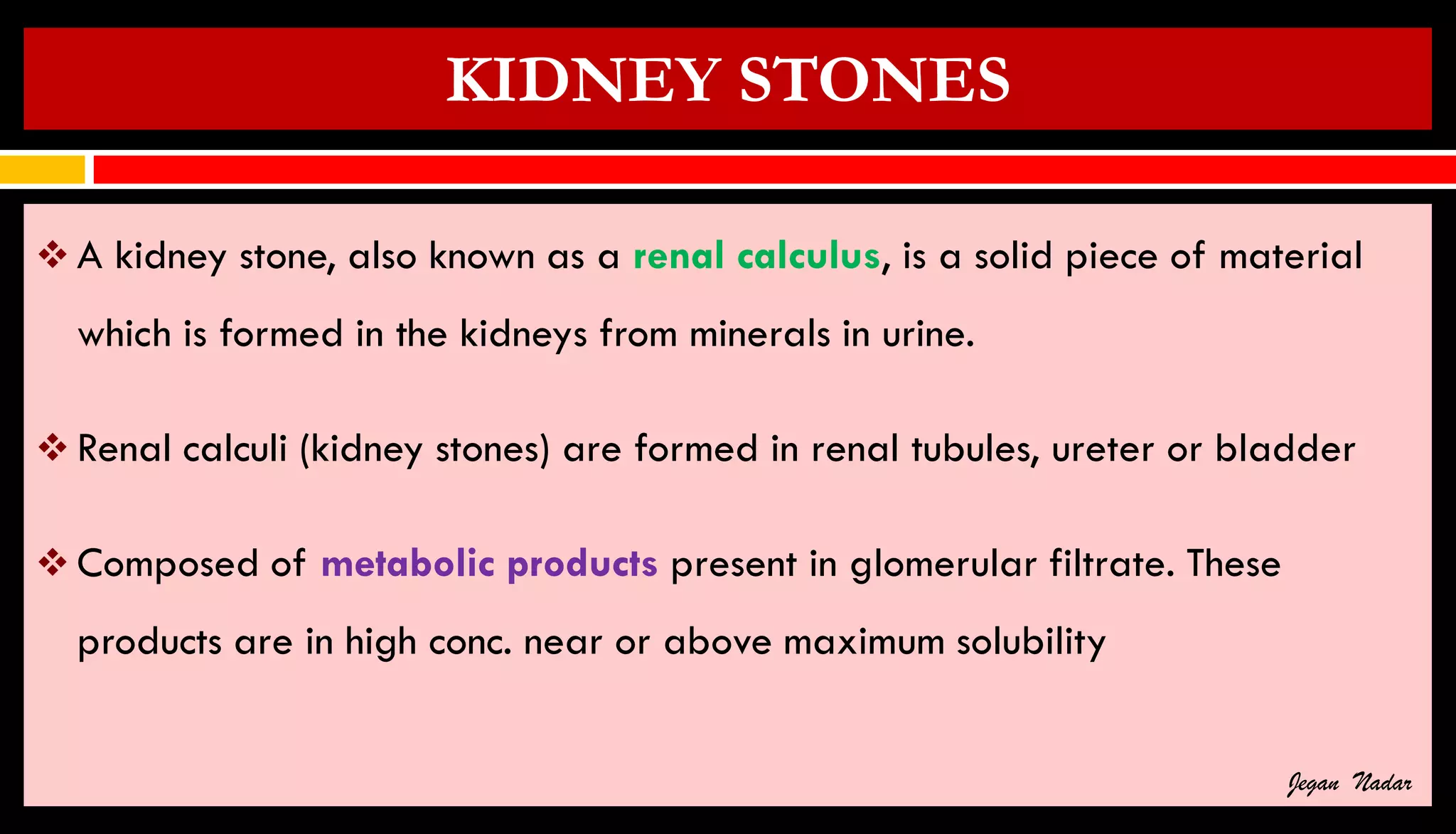 Pathophysiology of Kidney stones | PDF
