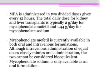Kidney Transplant - Pharmacotherapy | PPTX