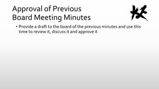 How to Run a Board Meeting: Sample Slide Deck | PPTX