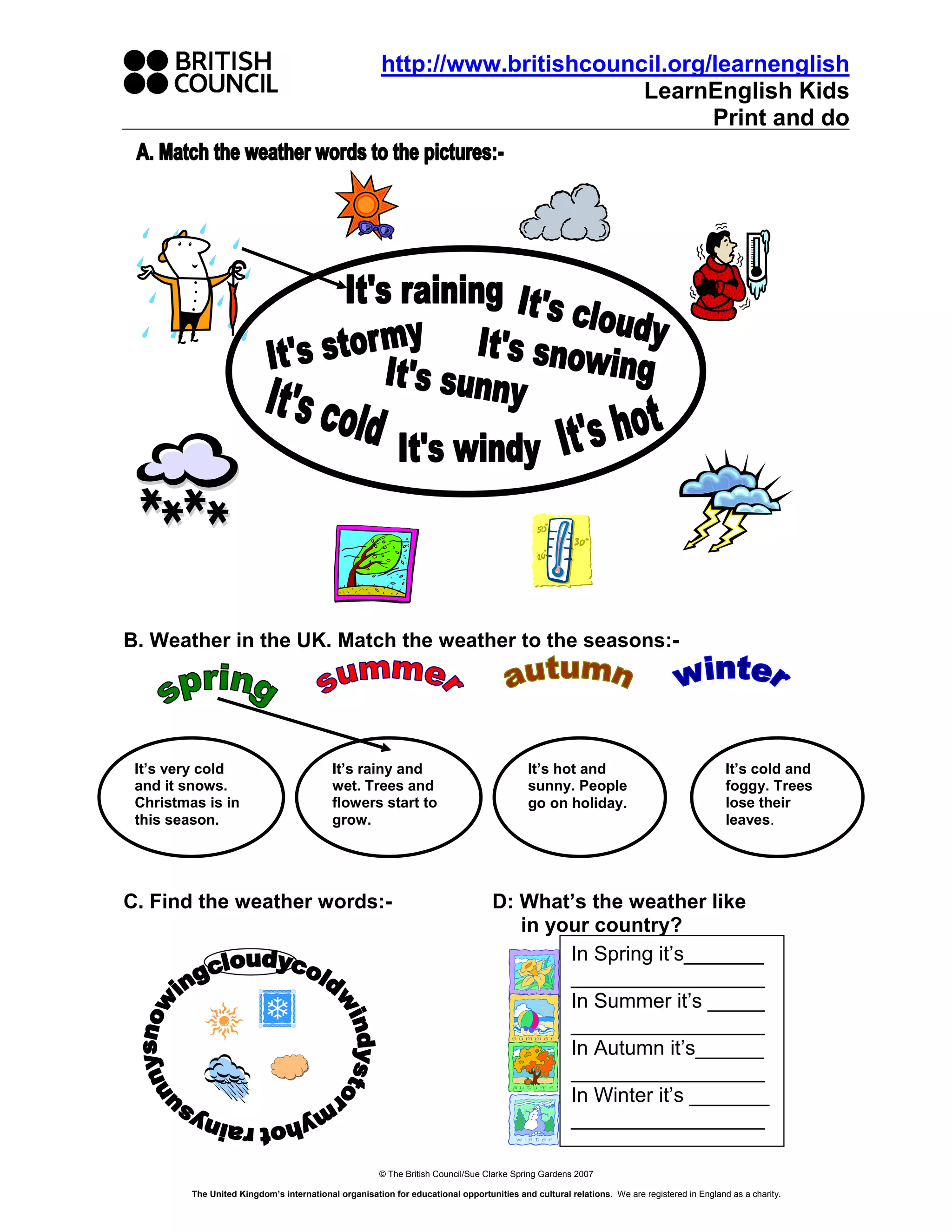 Kids Print Weather Words | PDF