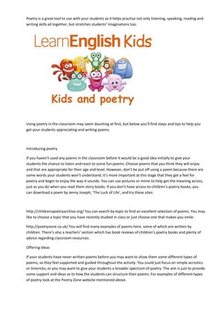Kids and poetry | PDF