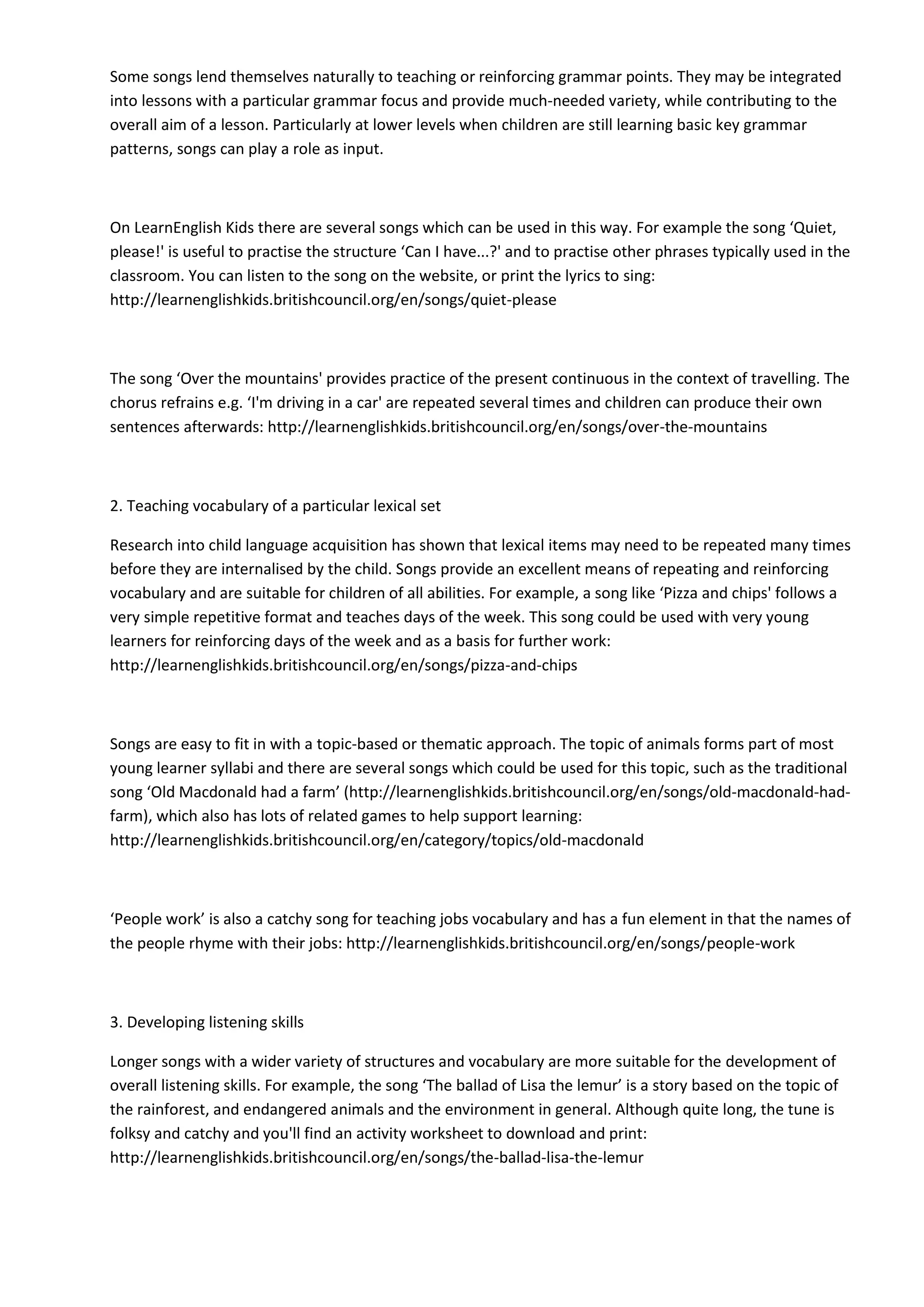 Kids and songs | PDF