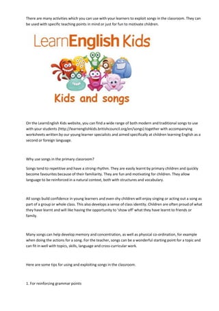 Kids and songs | PDF