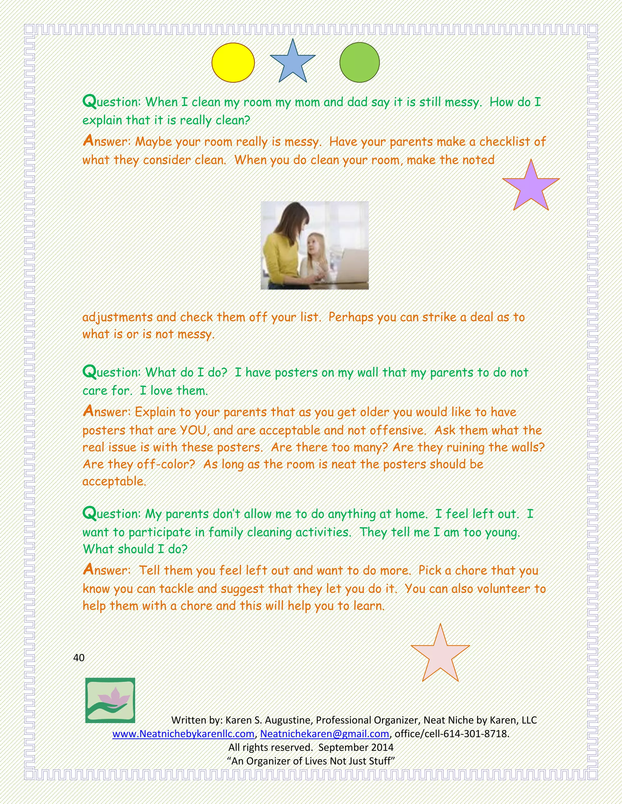 The Kid's Approach to Getting Organized! | PDF