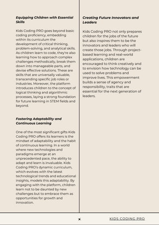 Empowering Future Innovators: The Kids Coding PRO Educational Revolution | PDF