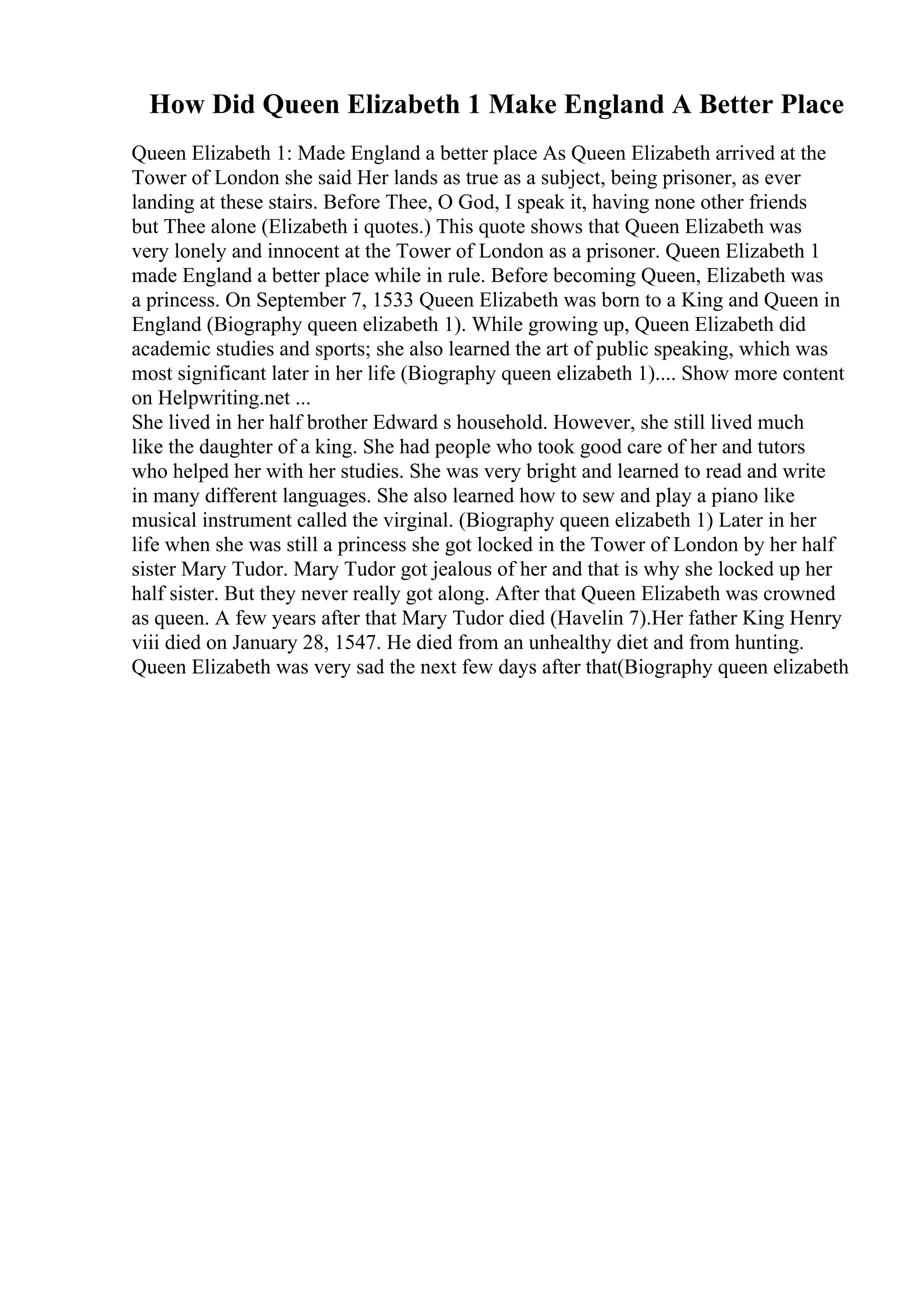 Kids Essay Examples | PDF