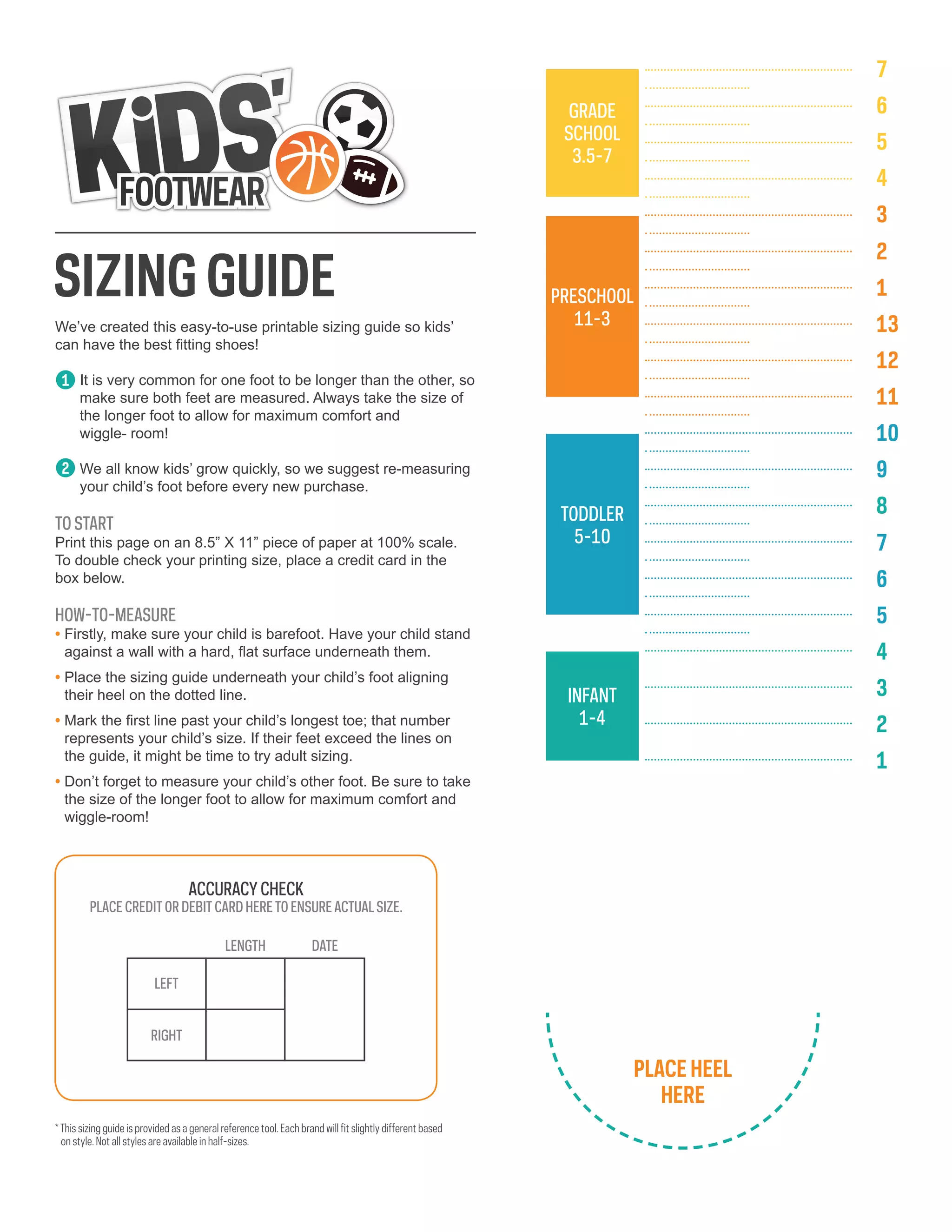 Sport Chek Kids' Footwear Sizing Guide | PDF