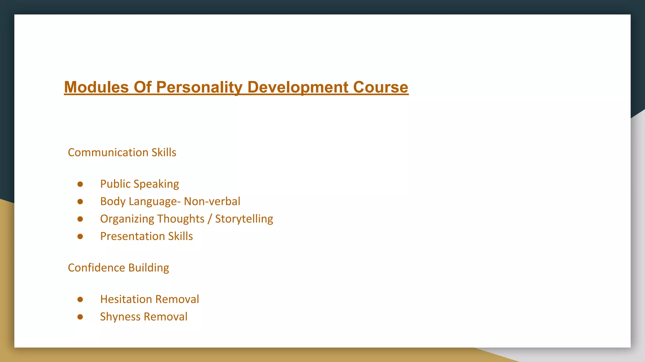 Kids personality development training | PDF
