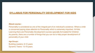 Kids personality development training | PDF