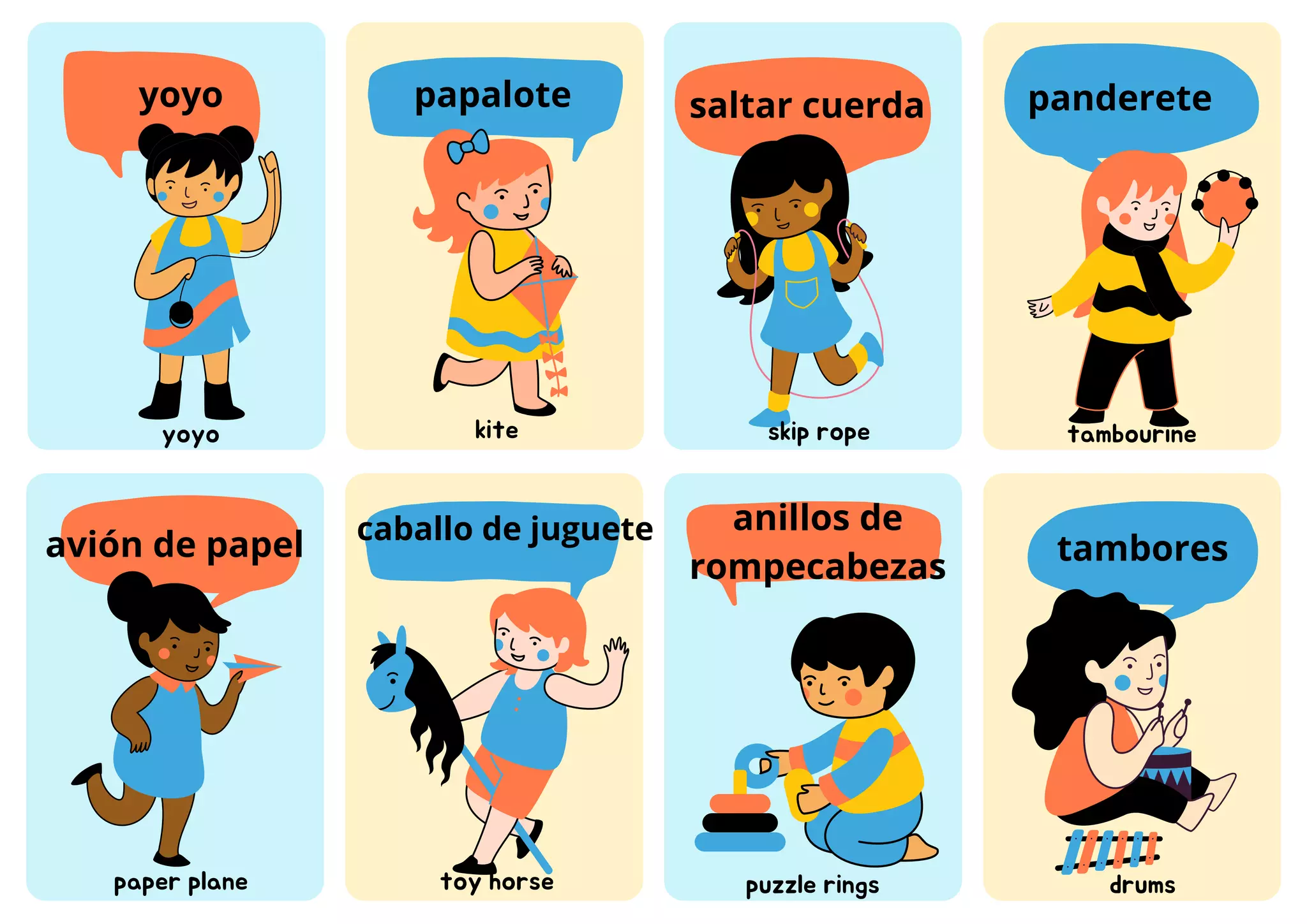 Spanish Cards For Kids Spanish Feelings Flashcards | 27 Emotion Cards ...