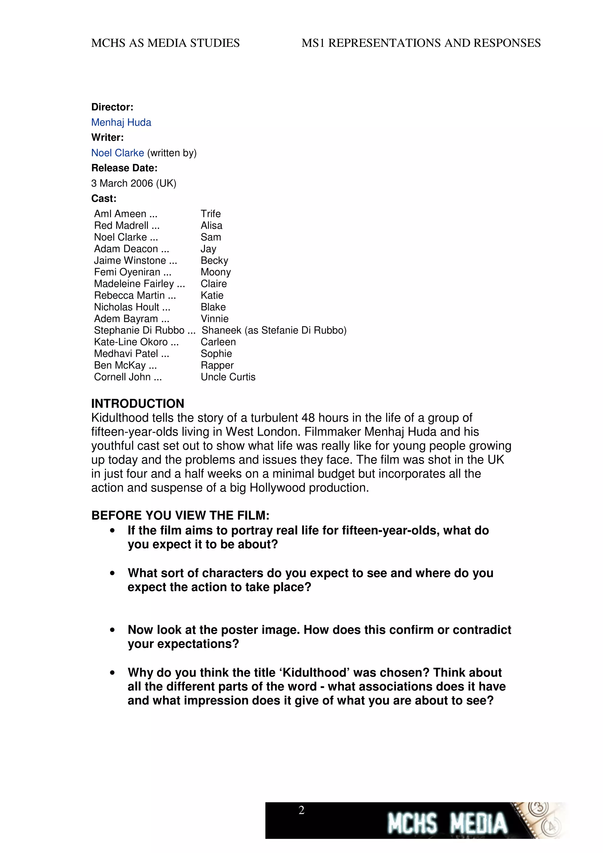 Kidulthood case study | PDF