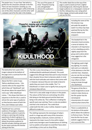 Kidulthood film poster analysis | DOCX