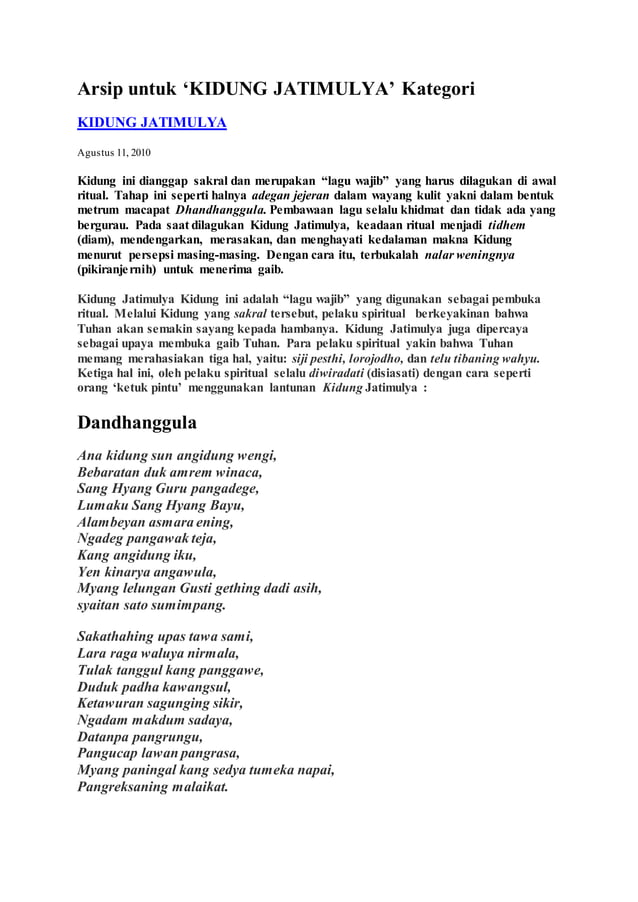 Kidung jatimulya | PDF