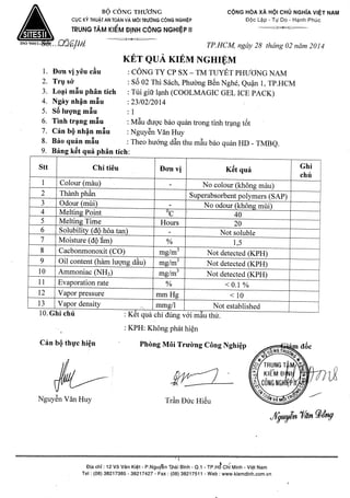 Gel Ice Pack - Coolmagic Certificate | PDF