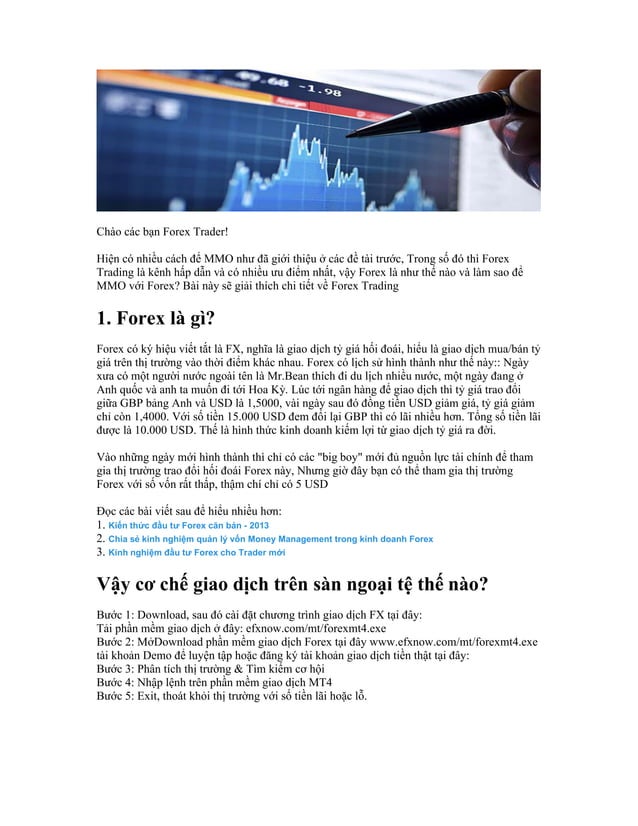 Kiến thức cơ bản về thị trường Forex - Cách thức kinh doanh tiền tệ trên sàn quốc tế | PDF