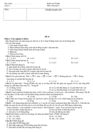 Kiem tra hoa 8 tiet 25 | PDF