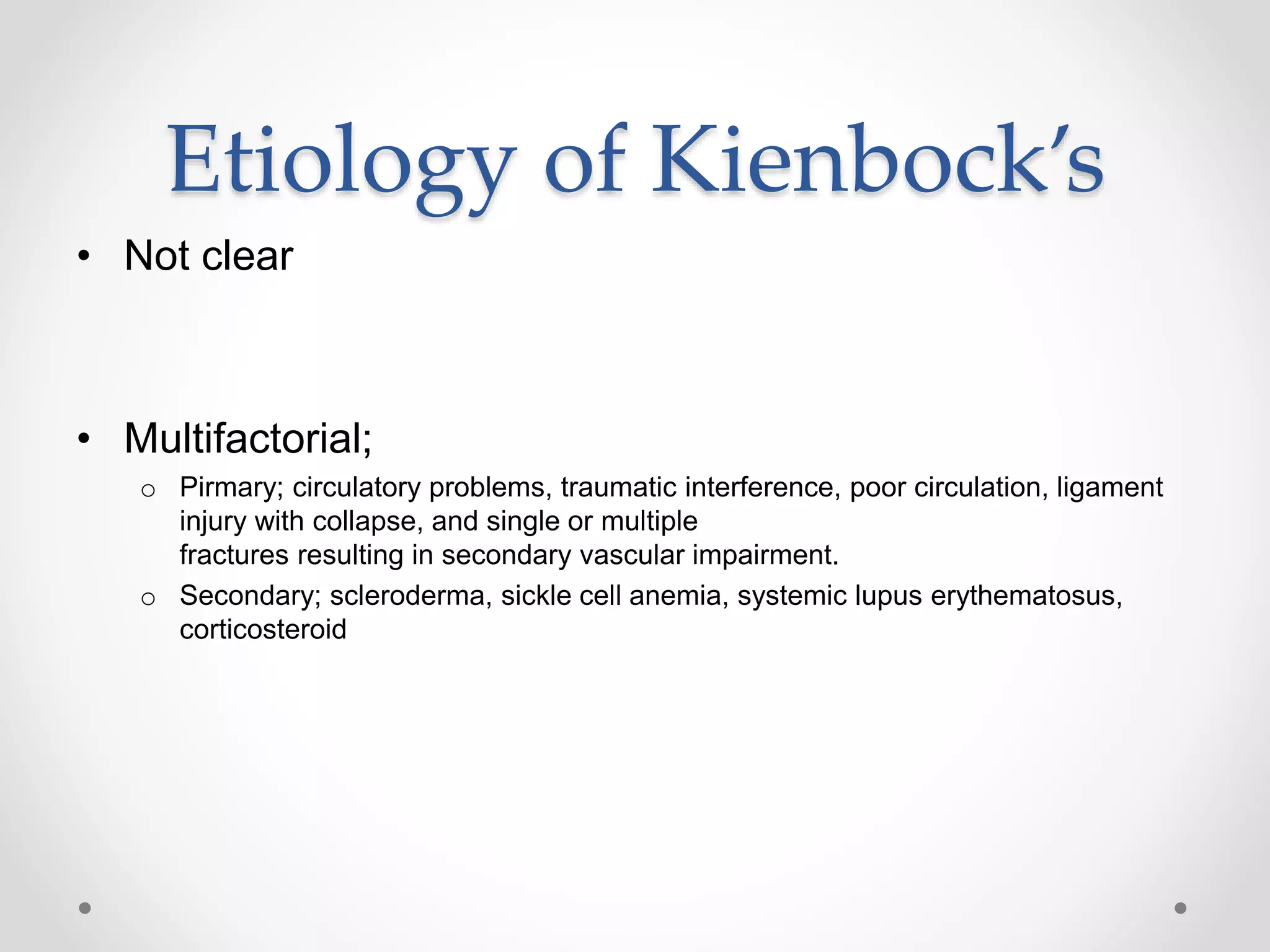 Kienbock's disease | PPTX