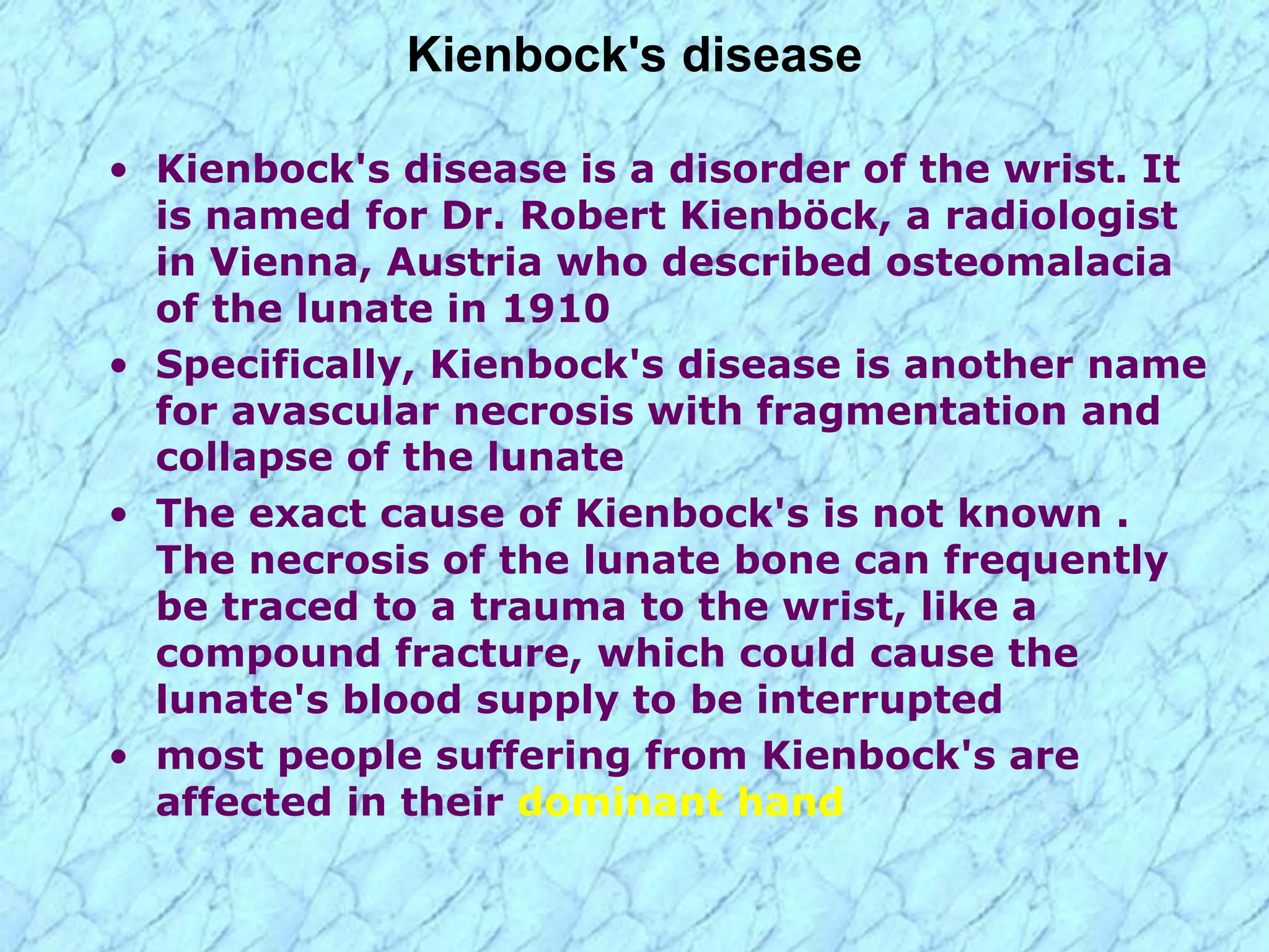 Kienbock's disease.ppt