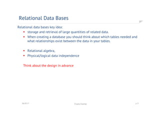 Data Bases - Introduction to data science | PPT