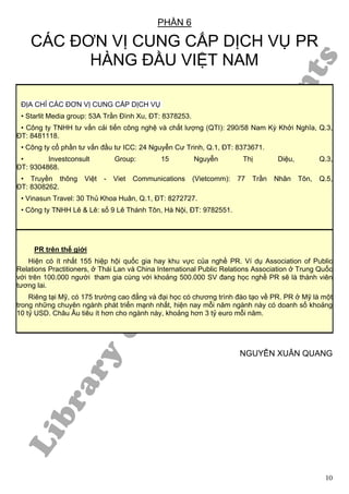 Kien thuc ve pr, kiến thức về PR | PDF