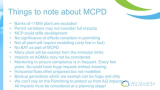 Kieran Laxen - Medium Combustion Plant: Planning impacts vs permitting ...
