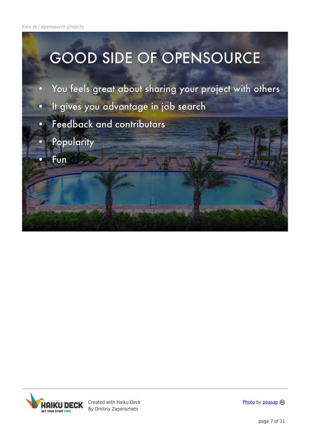 OpenSource Project. Where to Start? Dmitriy Zaporozhets | PDF