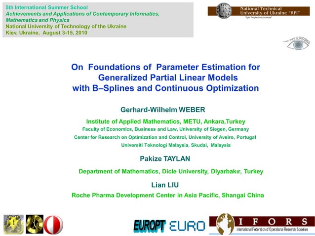 On Foundations Of Parameter Estimation For Generalized Partial Linear Models With Bsplines And