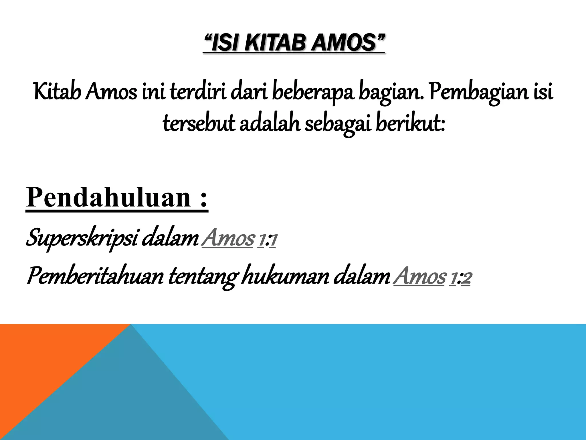 Pengantar Kitab amos | PPTX